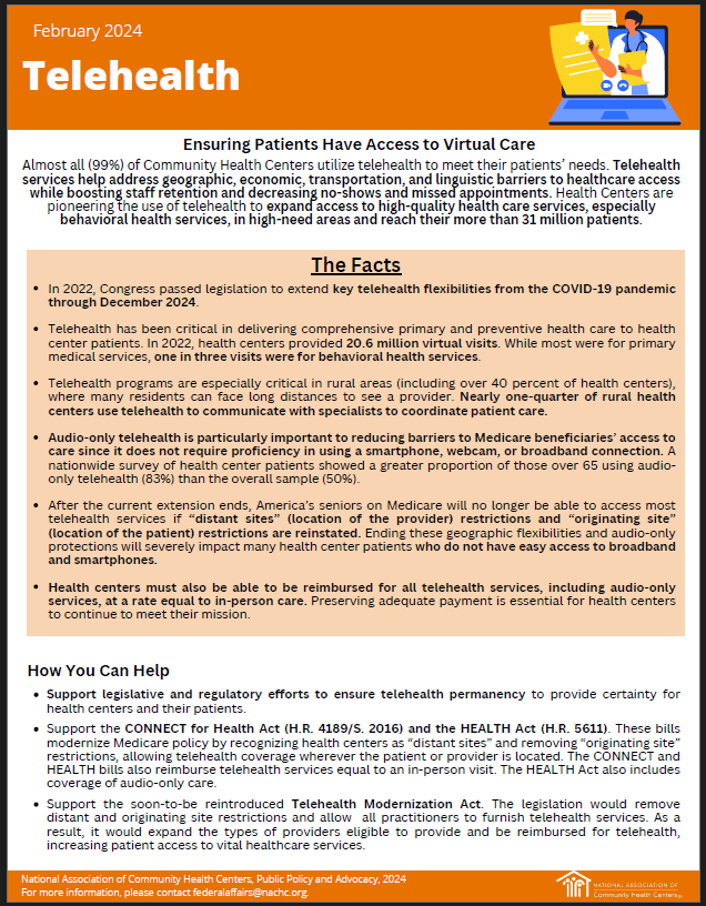 Telehealth Advocacy – Health Center Advocacy Network
